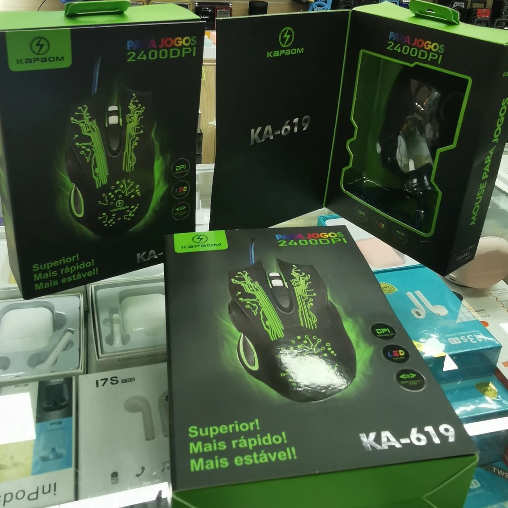 Mouse Gamer KA-619 E-Sports Jogo Com Led RGB 2400Dpi | Shopee Brasil