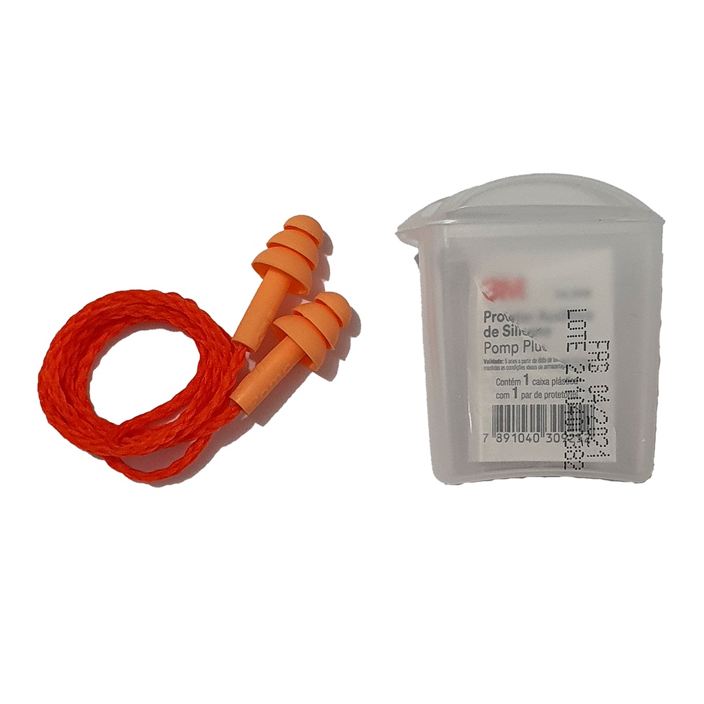 10 Pares - PROTETOR AURICULAR PLUG SILICONE POMP PLUS - 3M (19 DB) | Shopee Brasil