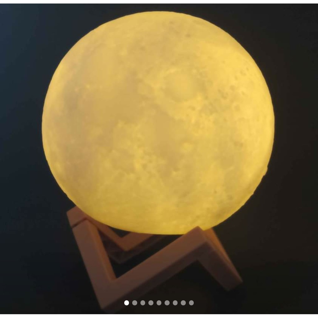 Luminária Lua Cheia 3D 8cores Touch | Shopee Brasil
