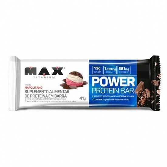 BARRINHA POWER PROTEIN BAR (41G) MAX TITANIUM | Shopee Brasil