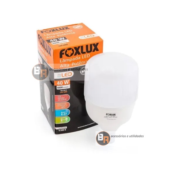 Lâmpada Led Alta Potência Branca 40w 6500k Bivolt Foxlux | Shopee Brasil