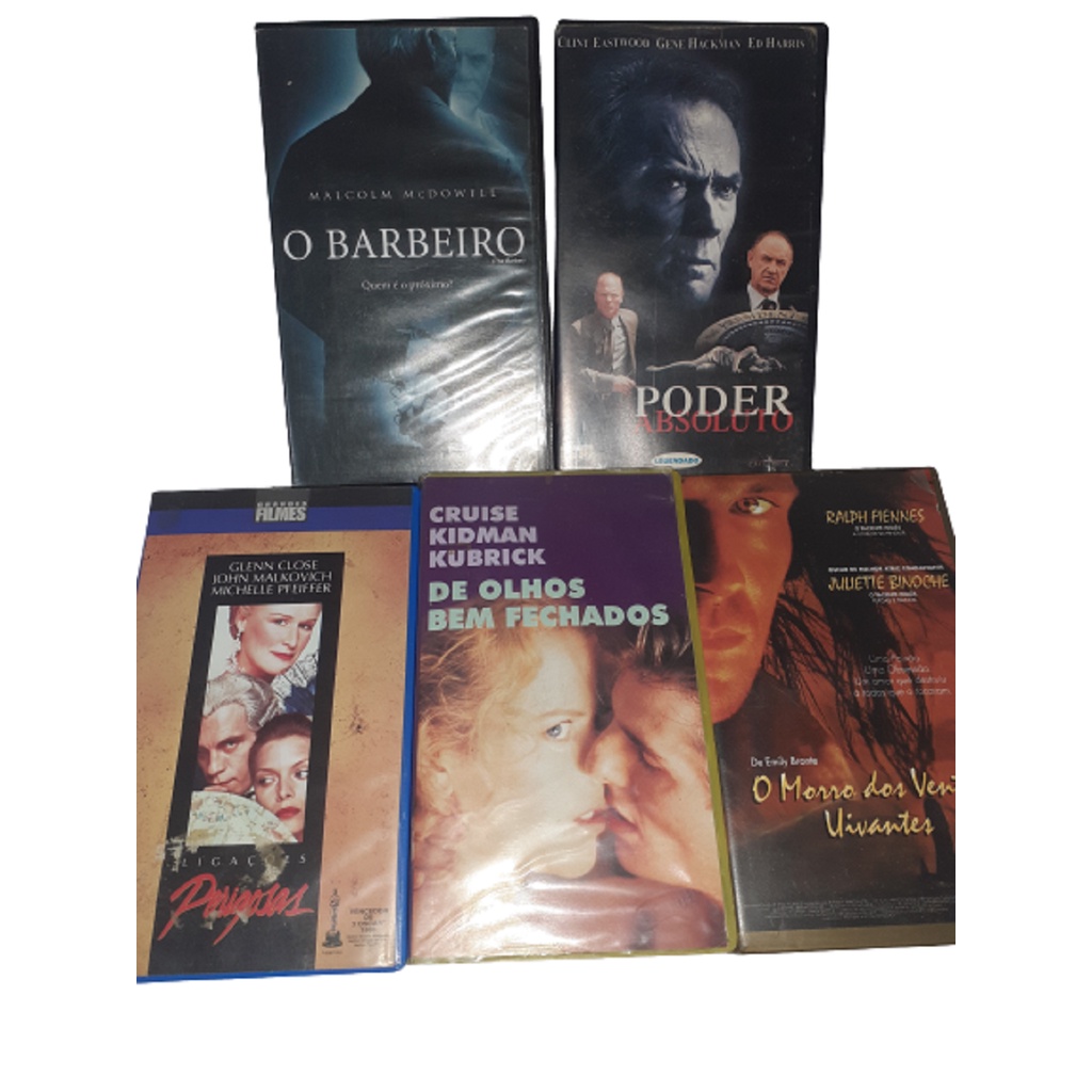 FILMES EM VHS COMBO C 5 FITAS | Shopee Brasil
