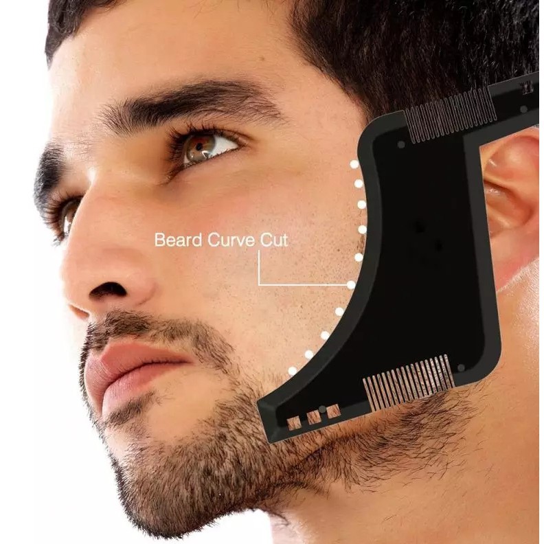 Pente Régua Barba Bigode Alinhador Aparador Desenho Z Curva | Shopee Brasil