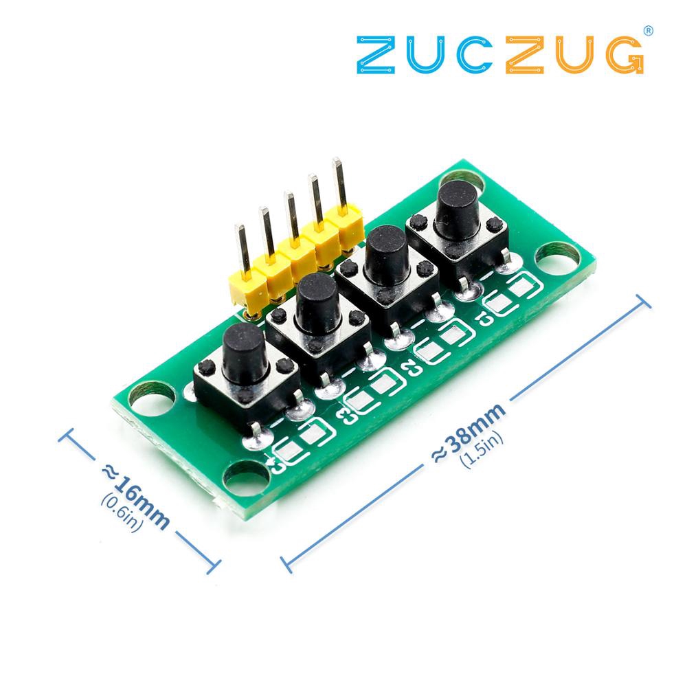 Kit DIY 1x4 4 Teclado De Botão Independente Módulo De Mcu Para Projeto ...