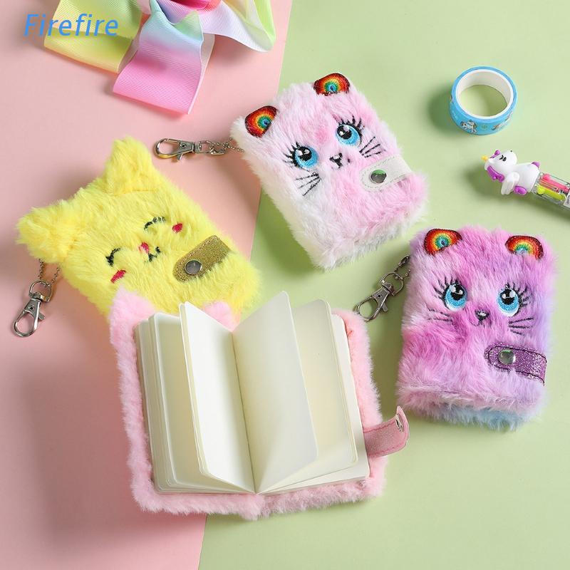 FIR Caderno De Bolso Fluffy Plush Notepad Com Chaveiro Portátil Livro ...