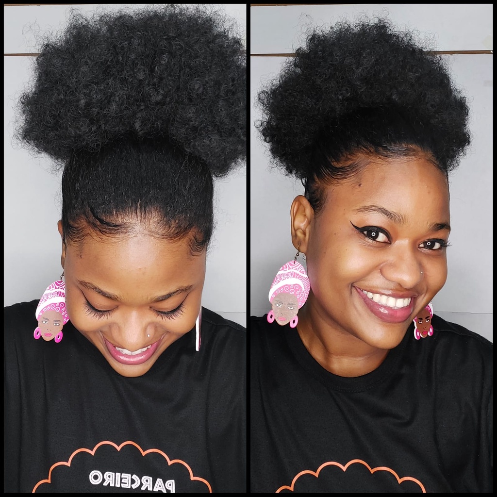 COQUE AFRO PUFF CRESPO COM REGULADOR E PENTINHO INTERNO COR 2 ...