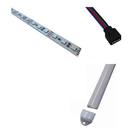 02 Barra Led 50cm Rgb C/ Calha Leitosa | Shopee Brasil