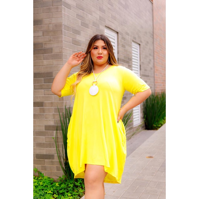 Vestido Soltinho Plus Size Feminino P Ao Xgg Meia Estação 28 | Shopee ...