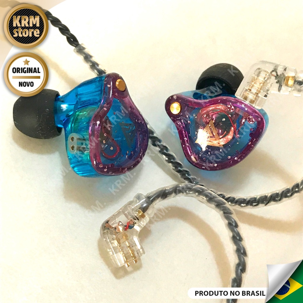 Fone de ouvido QKZ AK6 Pro cor roxo e azul | Shopee Brasil