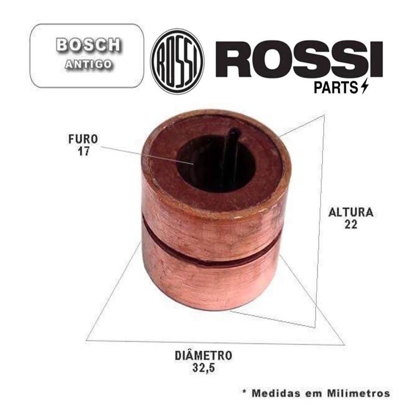 Anel Coletor Alternador Rotor Compativel Com Bosch 35amp Mbb | Shopee ...