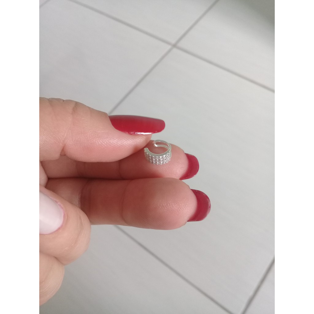 Piercing fake Prata 925 Elegante | Shopee Brasil