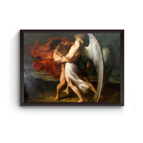 Quadro Alexandre Louis Leloir Jaco E O Anjo 1865 | Shopee Brasil