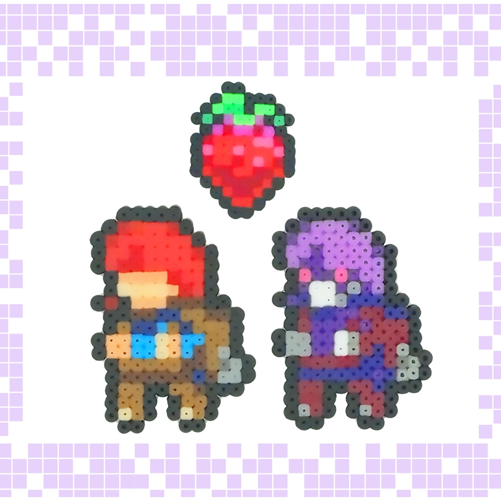 Celeste Madeline Badeline Chaveiro Pixel Art Perler Beads | Shopee Brasil