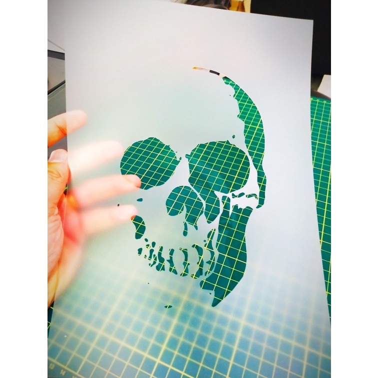 Molde Vazado Stencil para Aerografias e Pinturas Caveira 2R11 | Shopee Brasil