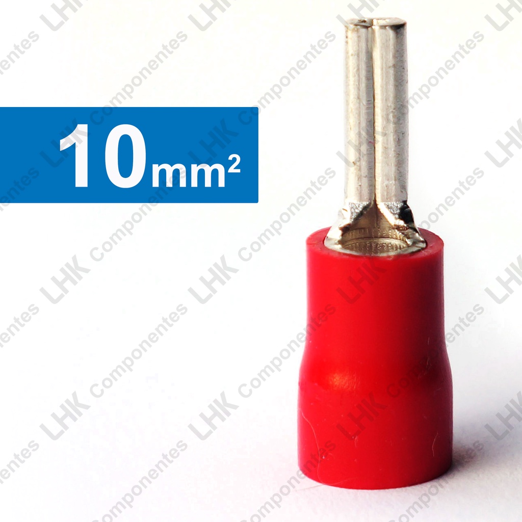 Terminal Elétrico de Pino Para cabos flexíveis 10mm 2 Pré Isolado ...