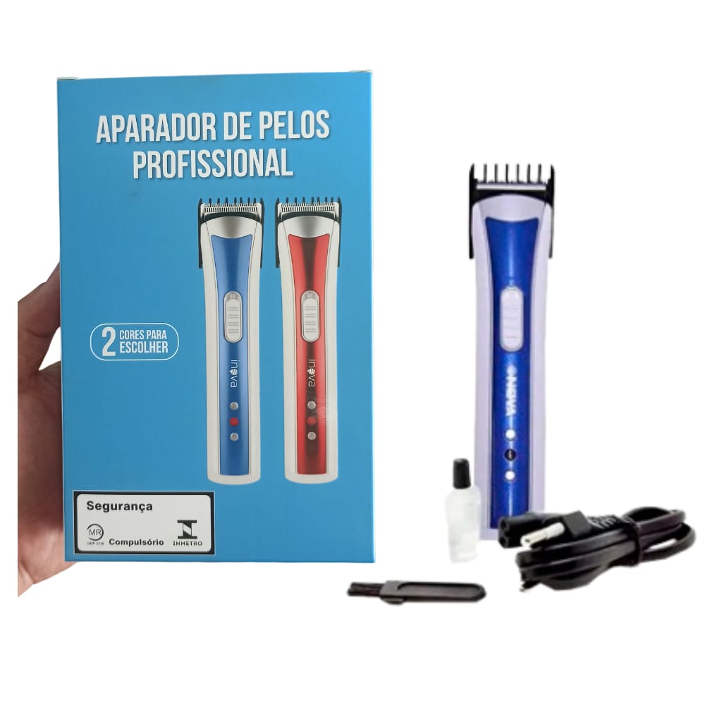 Aparador e Barbeador de Pelos Recarregável Profissional Multifuncional Inova | Shopee Brasil