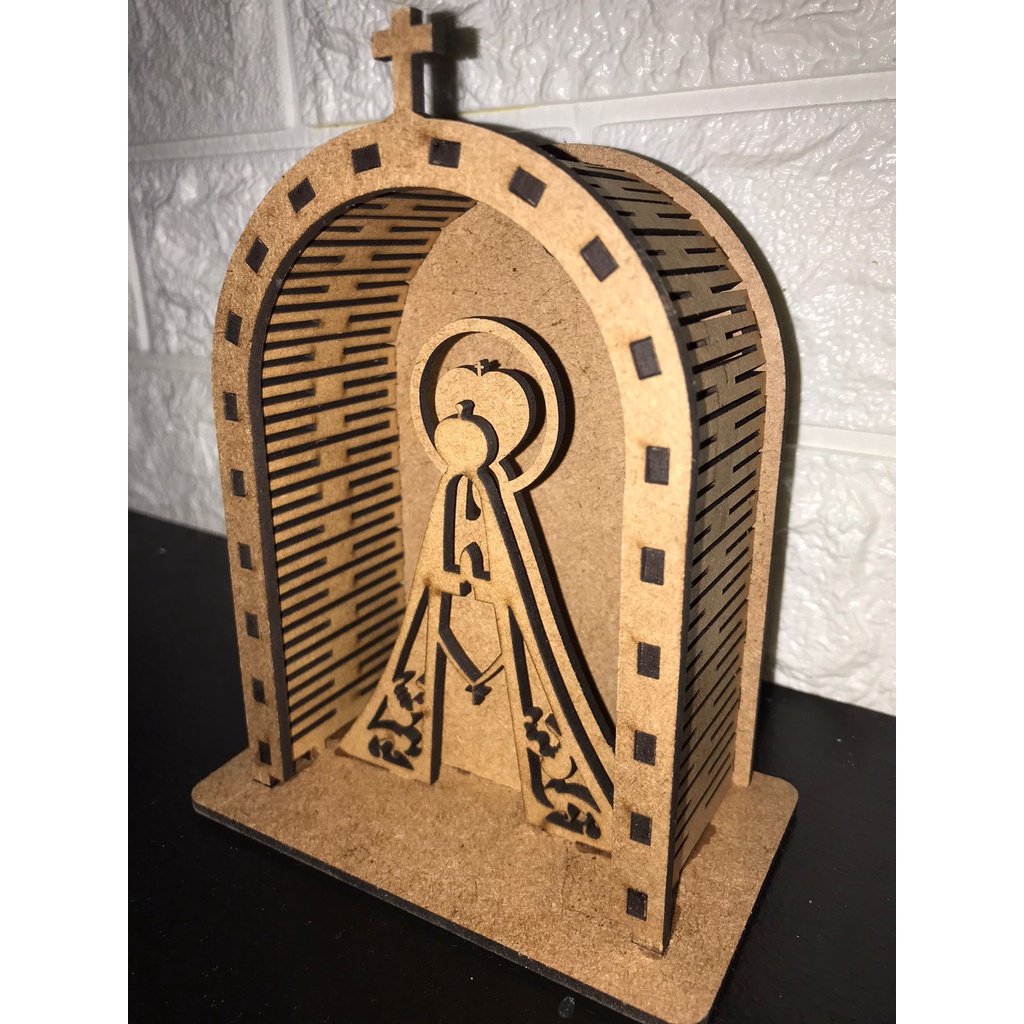 Capelinha Capela em Madeira MDF com Imagem Nossa Senhora Aparecida ...