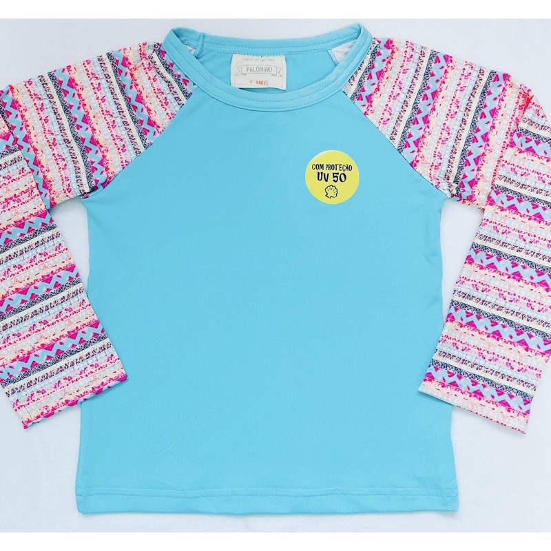 Blusa De Praia Infantil Menina Verão Com Proteção Solar Uv50 Vários Tamanhos Shopee Brasil