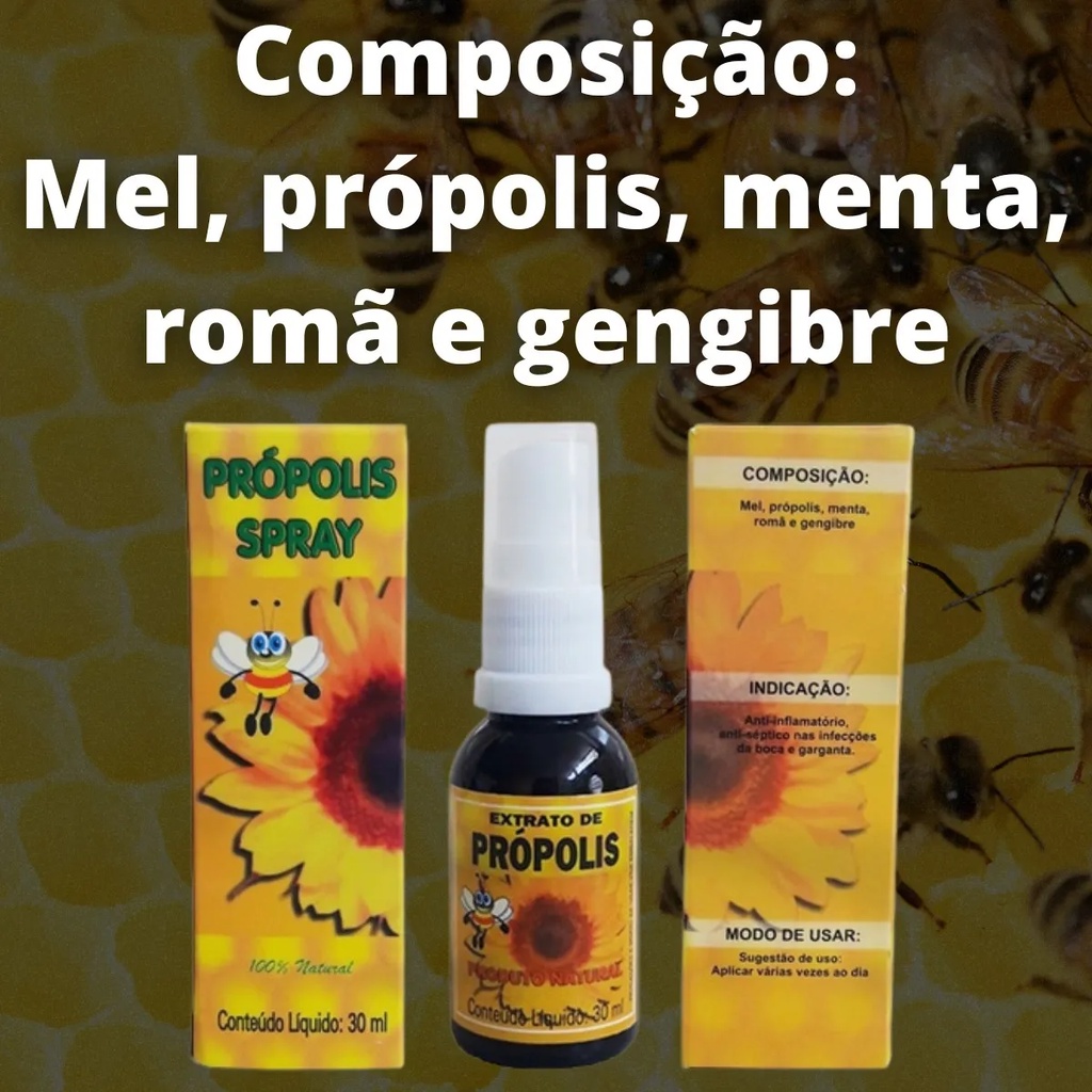 Kit 3 Extrato de Própolis Spray 30ml Natural | Shopee Brasil