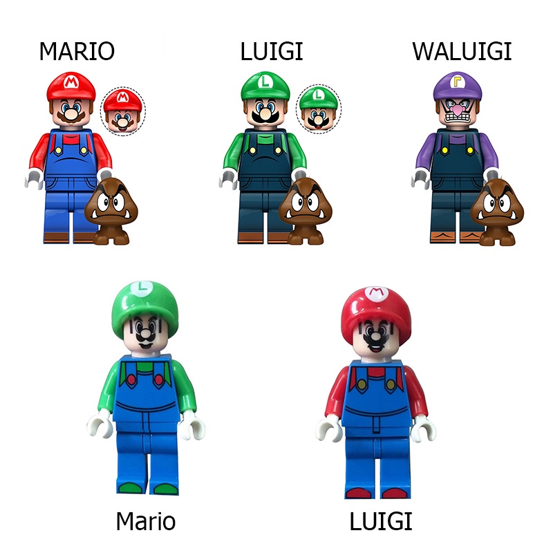 Lego Super Mario Luigi Waluigi Mario Luigi | Shopee Brasil