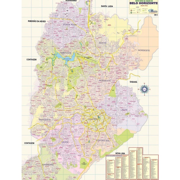 Mapa Geo Político Gigante Cidade Município De Belo Horizonte | Shopee ...