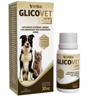 GLICOVET GOLD 30ml Melhor Suplemento Vitamínico Para Cães e Gatos ...