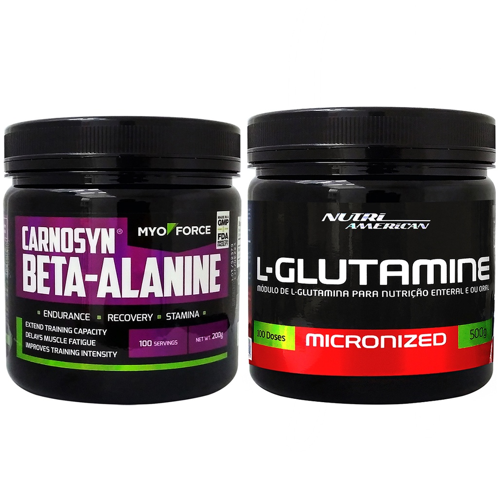 Kit Beta Alanina MyoForce 200g Importada + Glutamina 500g Micronizada ...