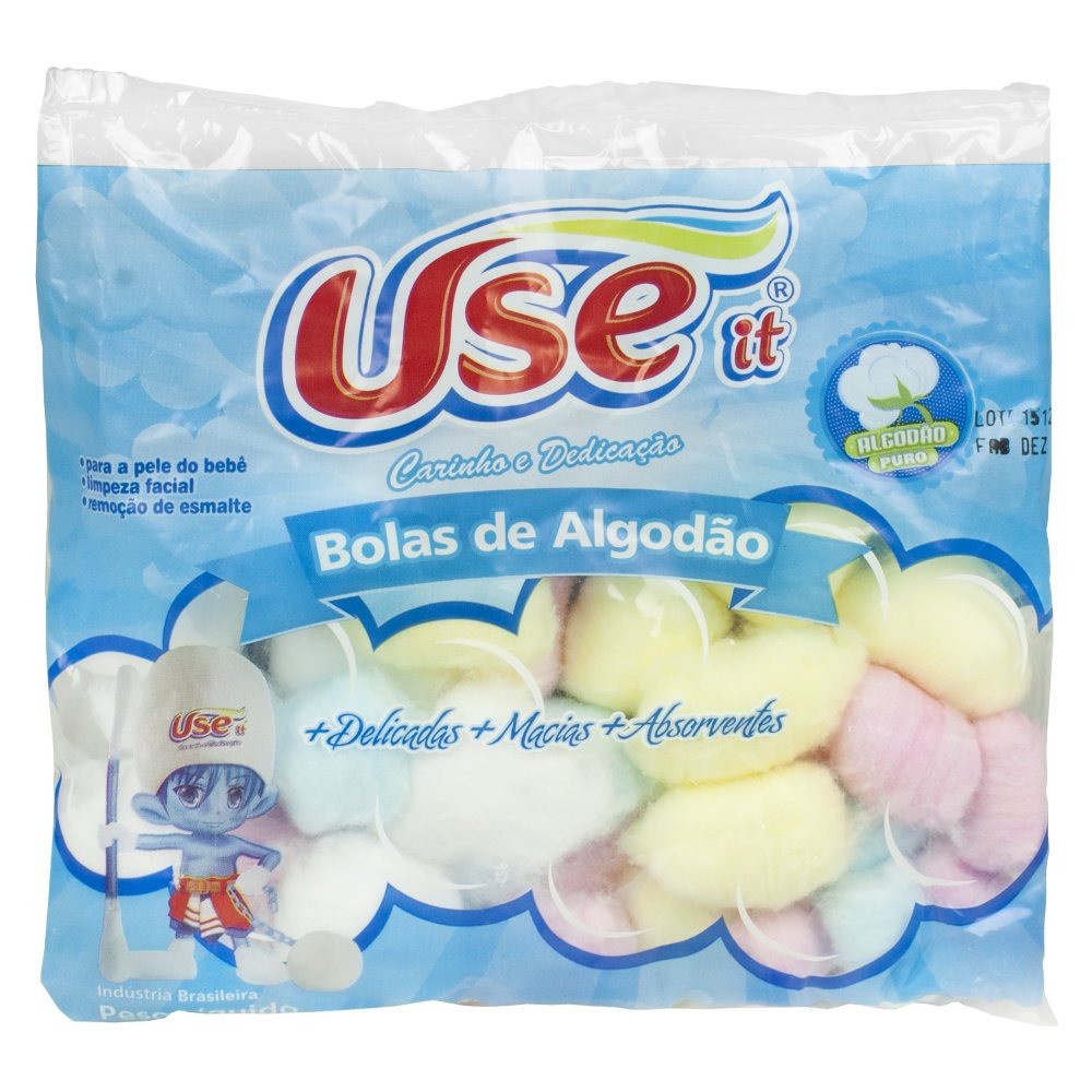 Algodão em bolas colorido pacote com 20g Use it | Shopee Brasil