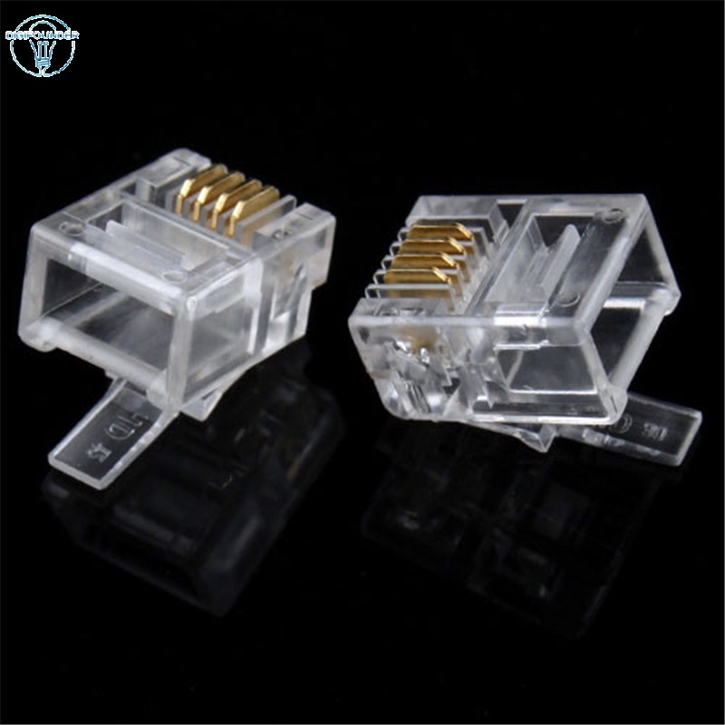 Conector Telefônico De 10pcs Com Plugue Modular RJ11 RJ-11 6P4C ...