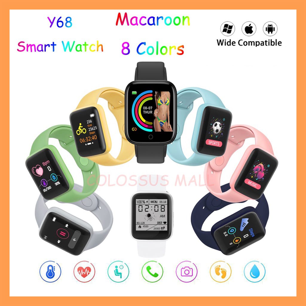Novo Smartwatch Macaron D20 8 Cores Y68/D20 | Shopee Brasil