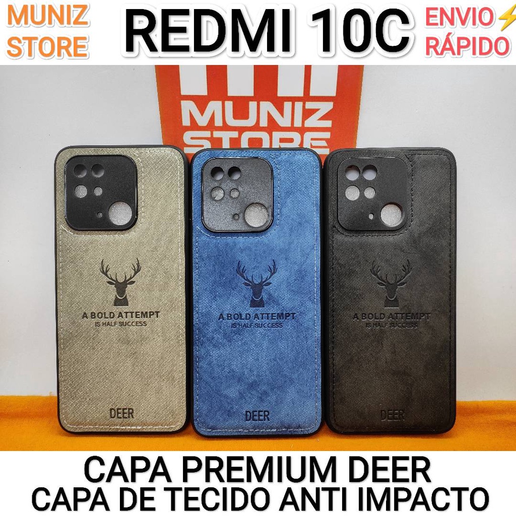 Capa Redmi 10C Xiaomi Case Premium Deer Acabamento em Tecido Capinha Anti Impacto | Shopee Brasil