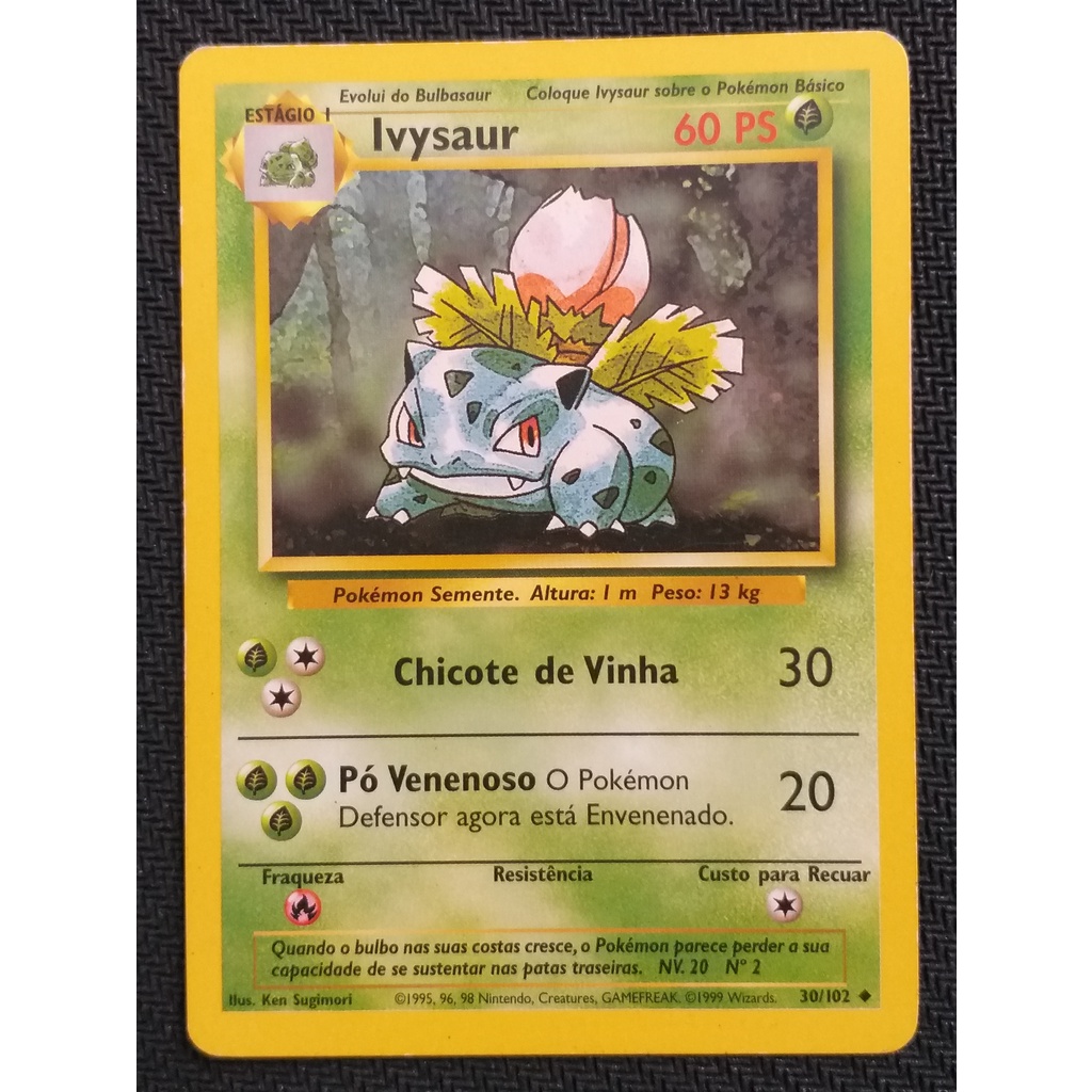 Carta Pokémon TCG - Ivysaur 30/102 - Base Set - Antiga e Original ...