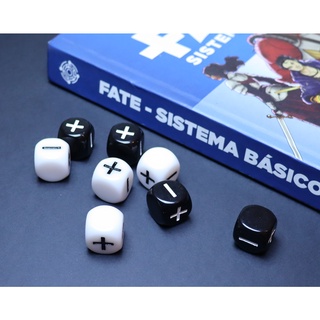 Conjunto/Set de 4 Dados Sistema Fate Rpg Fudge + E - Positivo e ...