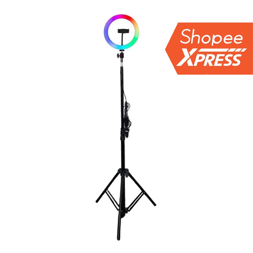 Ring Light Rgb Colorida 26 Centimetros Led + Tripé . | Shopee Brasil