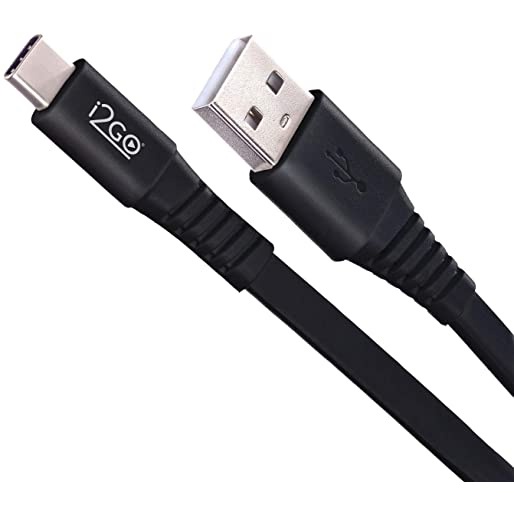 CABO USB-C I2GO 1,2M 2,4A PVC FLEXÍVEL FLAT PRETO - I2GO BASIC | Shopee Brasil
