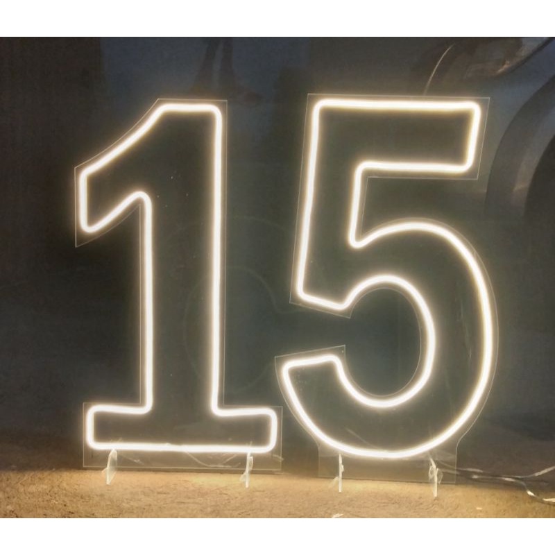 Número de led neon letreiro em acrílico 60cm com pés | Shopee Brasil