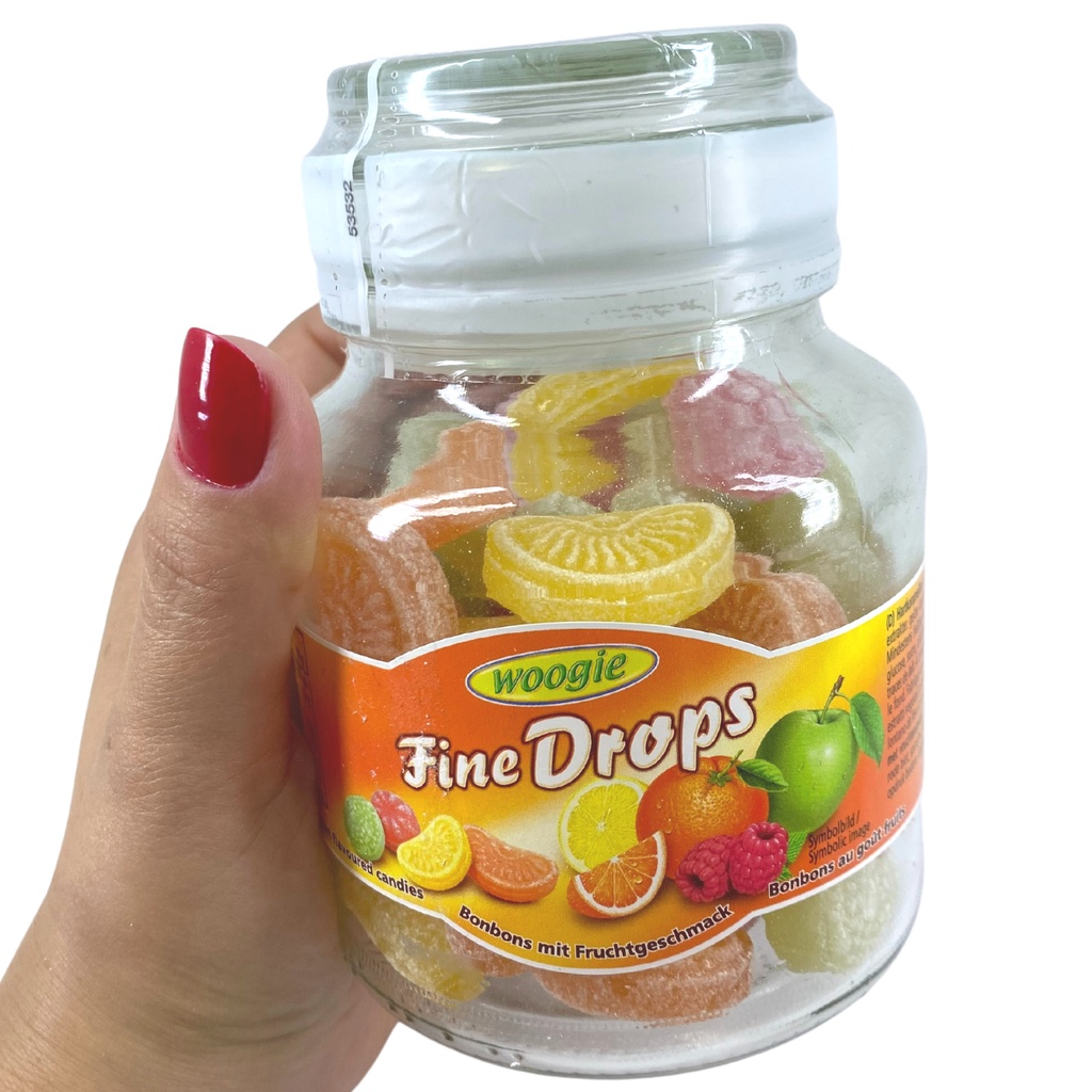 Baleiro Vidro Woogie Fine Drops Balas Mix de Frutas - Importado 300g ...