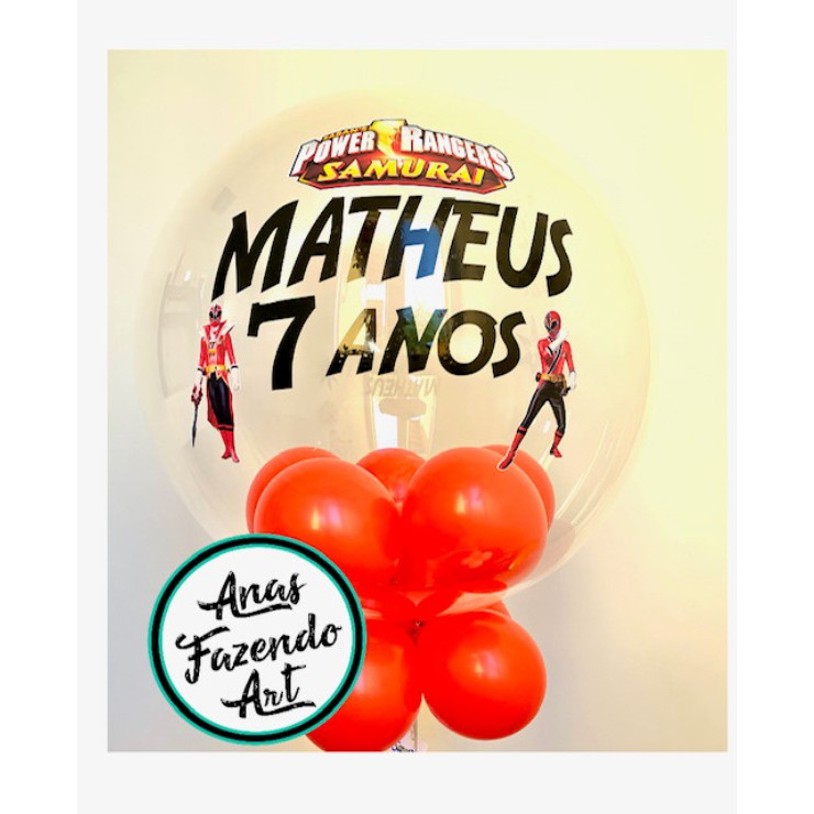 Balão Bubble Personalizado 24 Polegadas Tema Power Rangers | Shopee Brasil