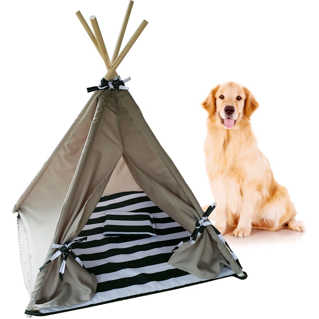 Caminha Cabana Pet Toca Oca Tenda Cama Cachorro Cão Grande G Cinza ...