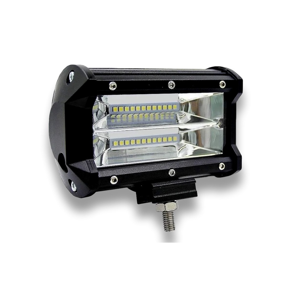 FAROL DE MILHA LED 72W RETANGULAR BIVOLT 12V 24V OFF ROAD JEEP TRILHA ...