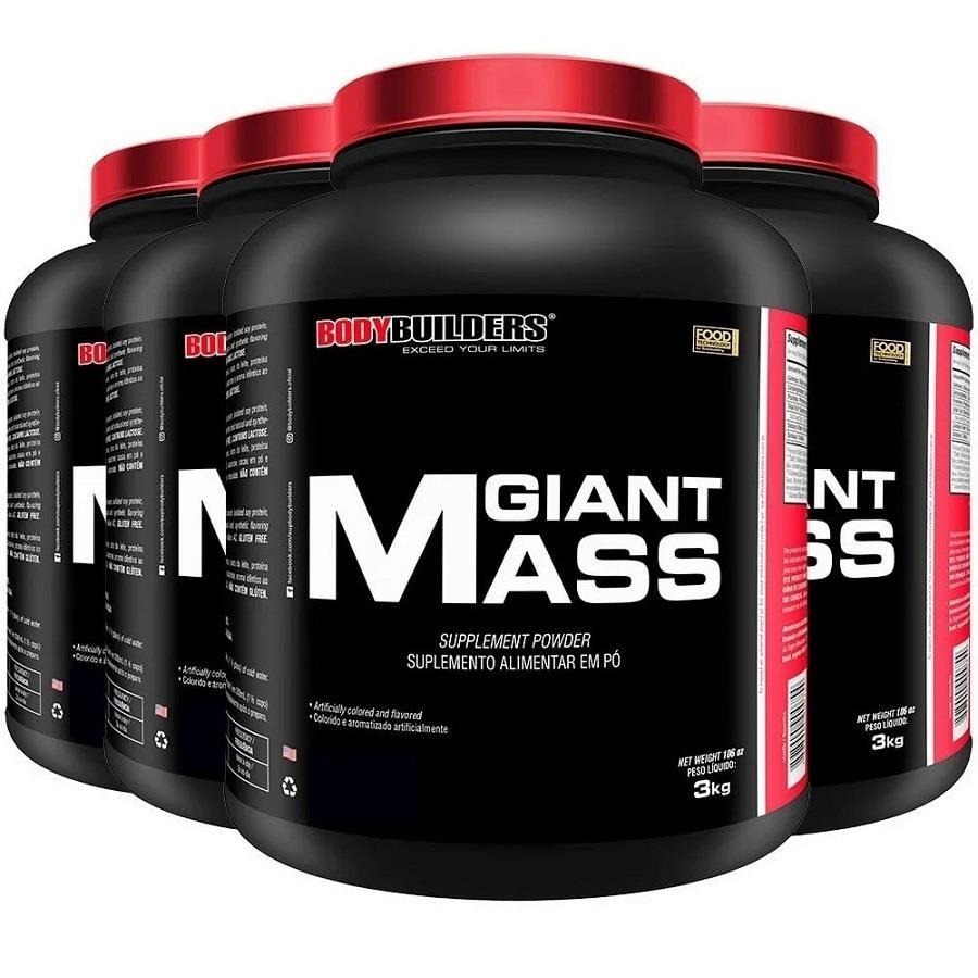 Kit 4x Massa Hipercalórica Giant Mass 3kg – Bodybuilders | Shopee Brasil