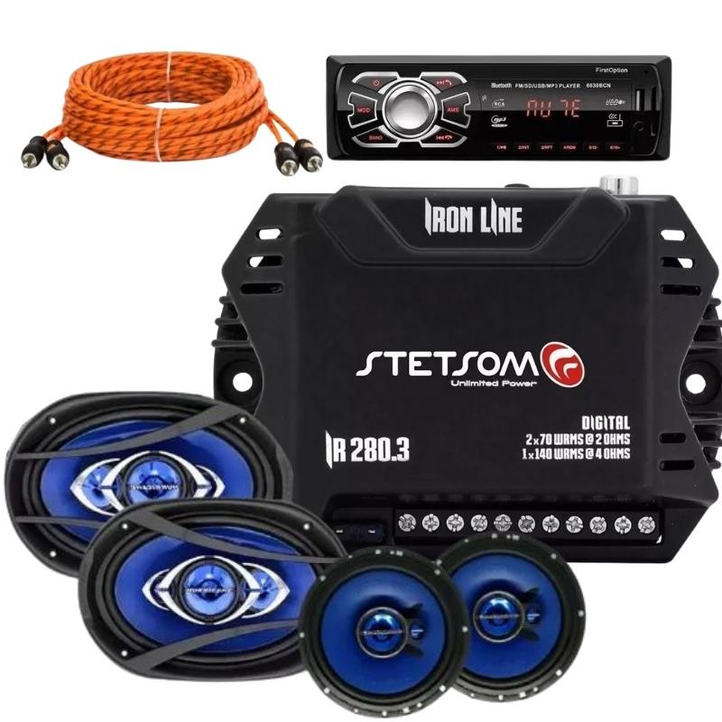 MODULO POTENCIA STETSOM IR280.3 + RADIO BLUETOOTH + 2 AF 6 + 2 AF 6X9 ...