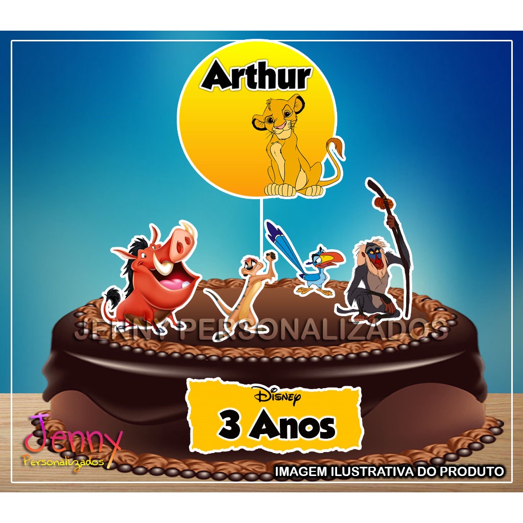 Topo Topper de Bolo Personalizado Rei Leão 2 | Shopee Brasil