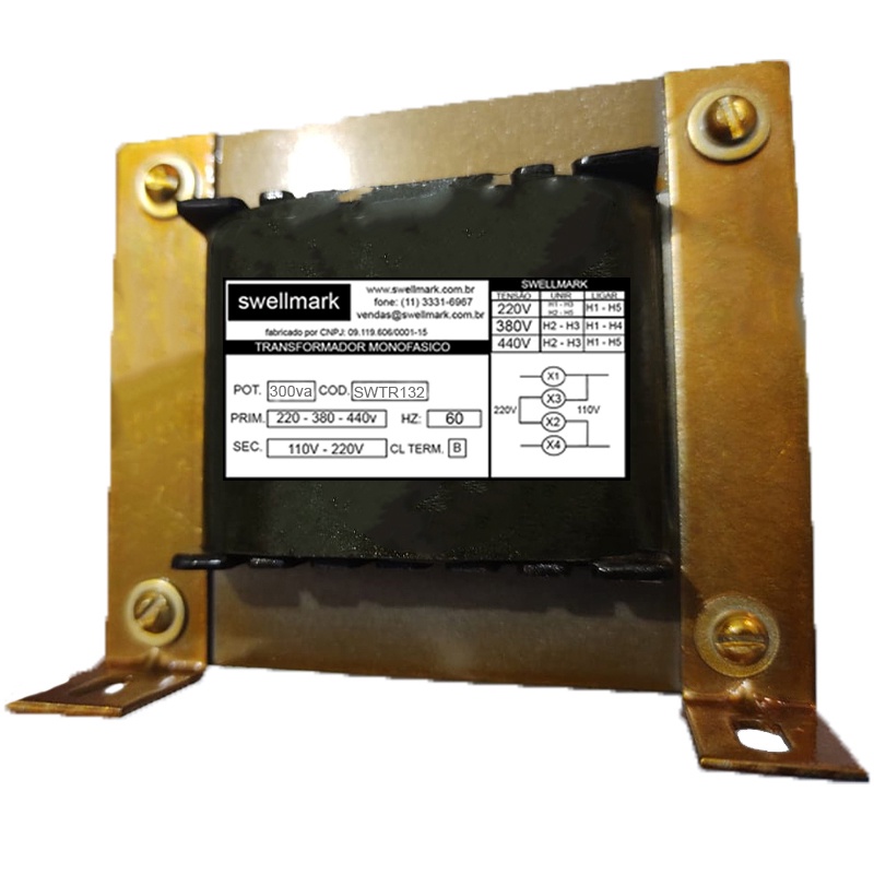 Transformador Monofásico de Comando Universal 220V/380V/440V X 110V/220V 300VA | Shopee Brasil