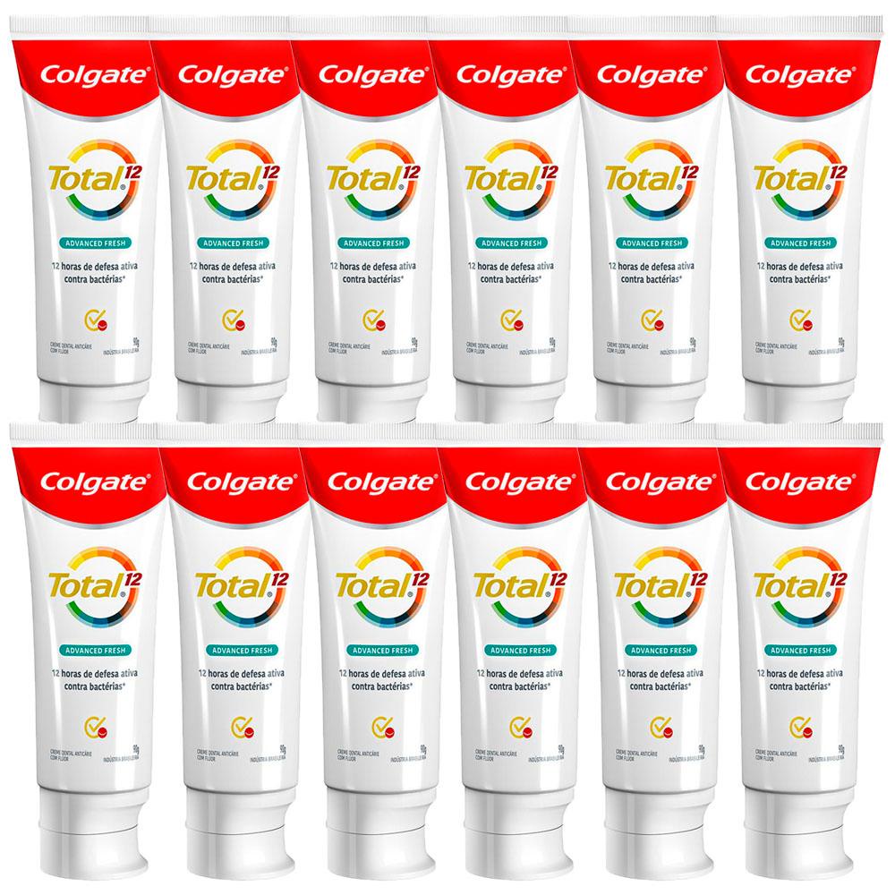 Kit Creme Dental Colgate Total 12 Advanced Fresh 90g com 12 unidades ...