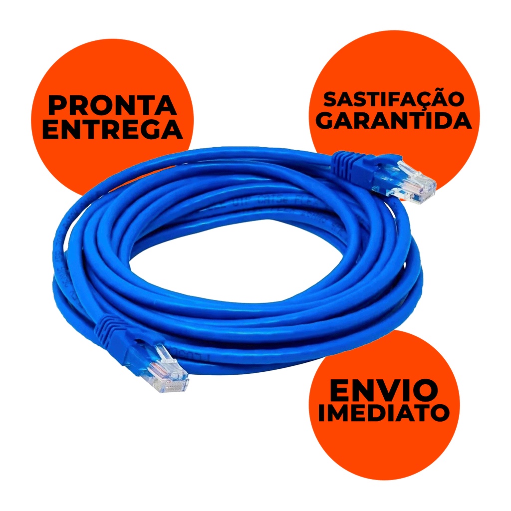 Cabo de Internet 5 Metros Rj45 Lan Cat5 Rede Flexivel Montado | Shopee ...