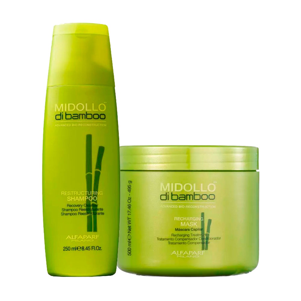 Kit Alfaparf Midollo di Bamboo Shampoo e Máscara | Shopee Brasil