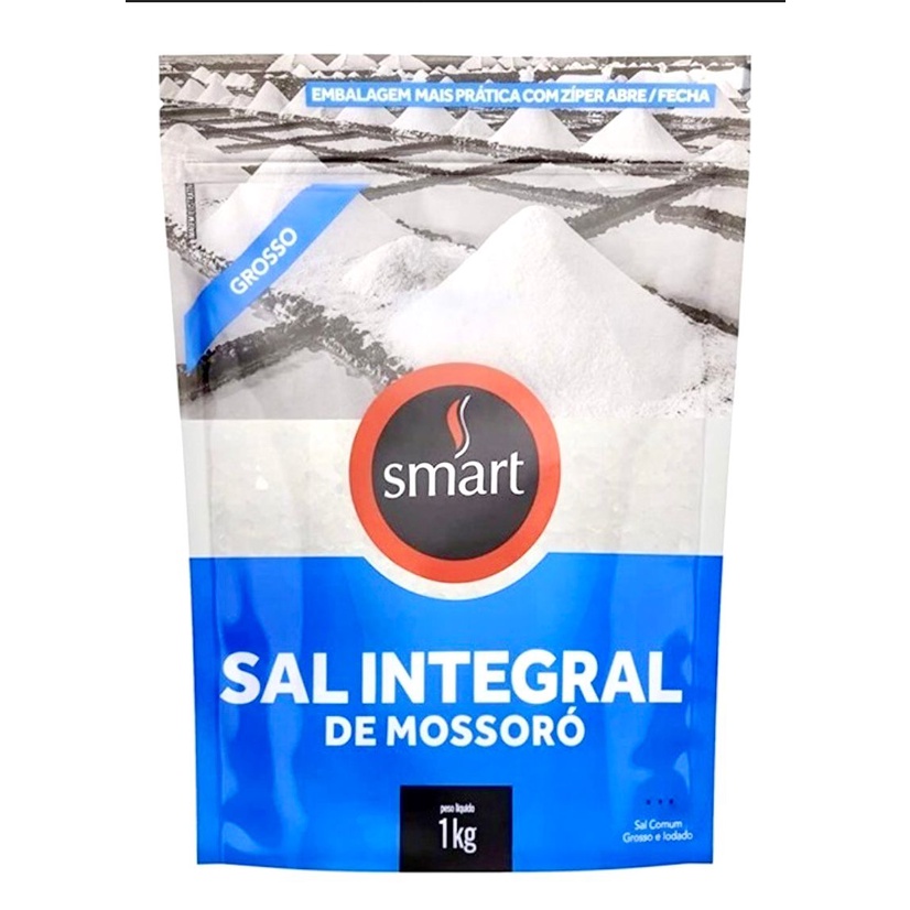 Sal Integral Marinho Grosso De Mossoró Smart - 1kg | Shopee Brasil