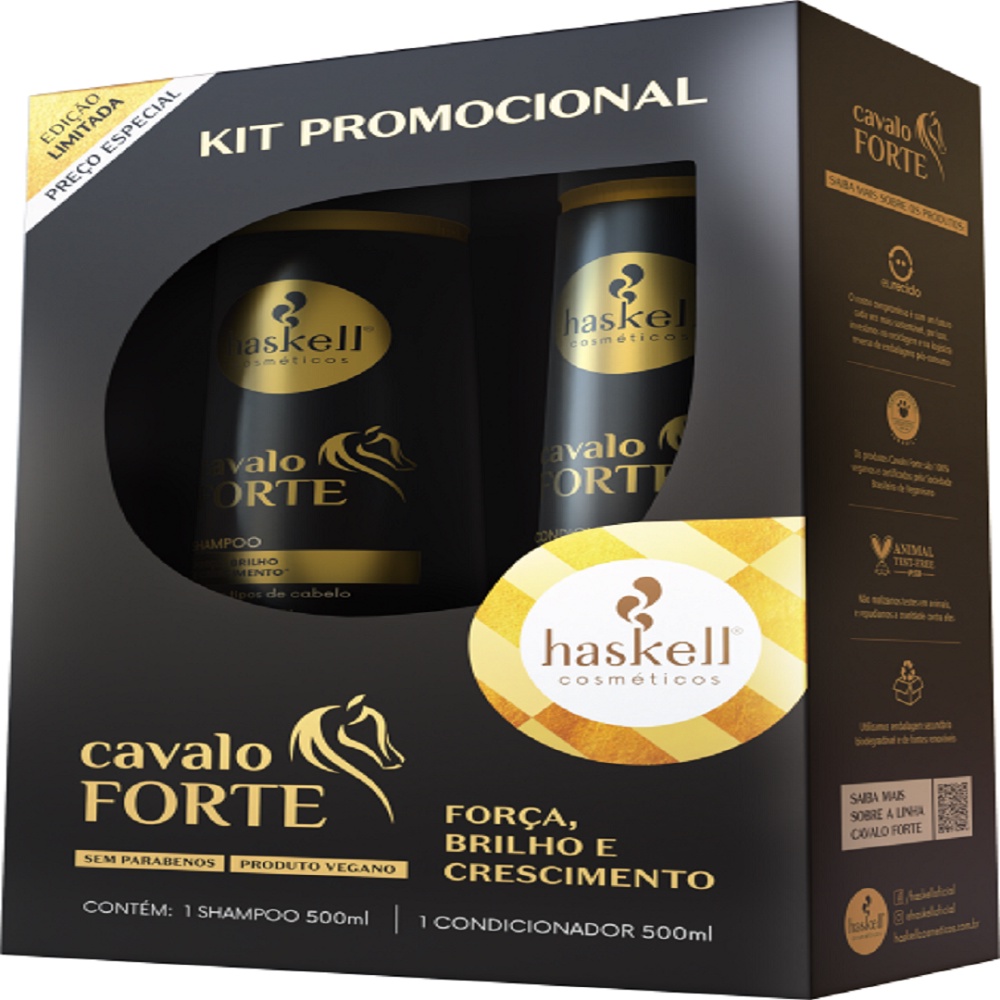 Kit Haskell Promopack Cavalo Forte Shampoo Condicionador 500 | Shopee Brasil