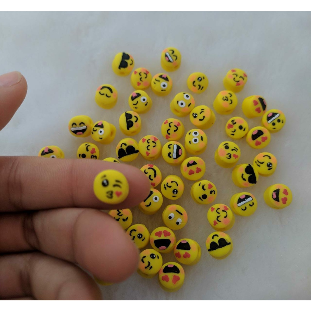 Kit 20 Mini Emojis Vazado Para Pulseiras e Cordinhas Para Celular ...